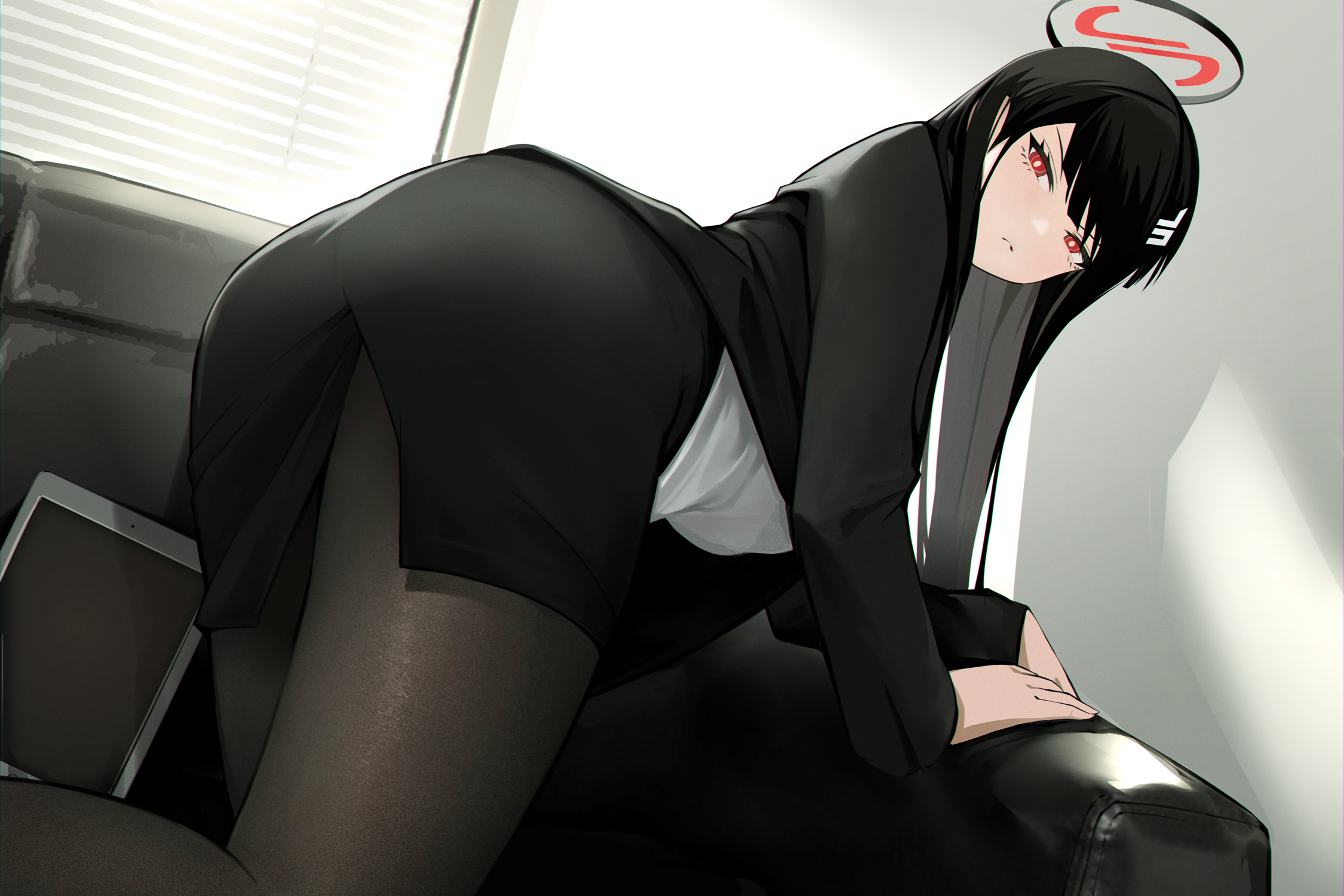 blackcat enjia blue archive tsukatsuki rio ass business suit halo pantyhose | #1164855 | yande.re
